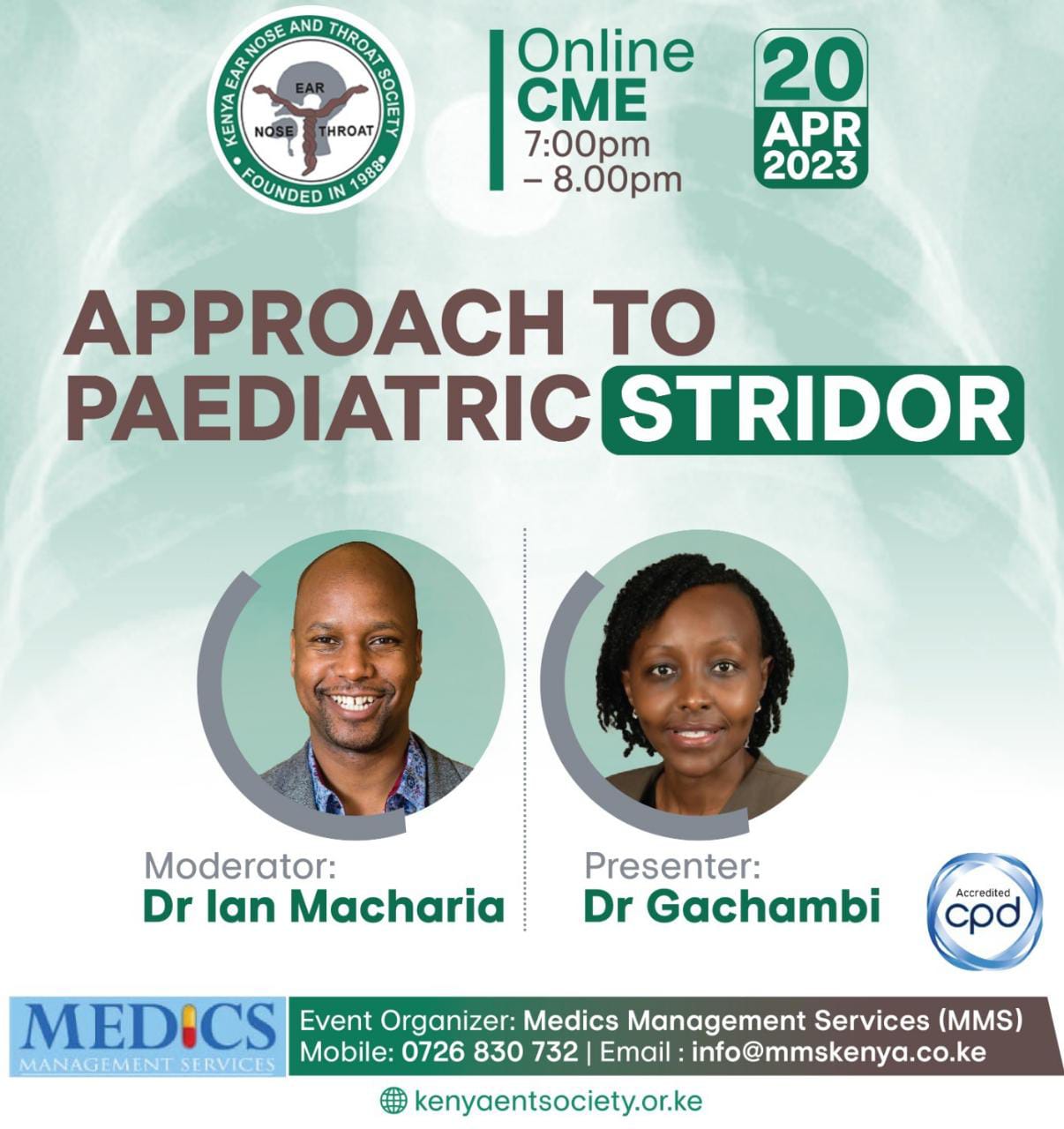 KENTS CME WEBINAR 20TH APRIL 2023 – Kenya Ear Nose & Throat Society
